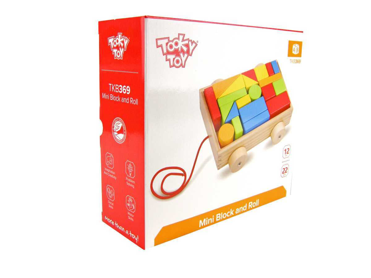 Tooky Toy | Pull Along Block Cart – Kids Play Toys